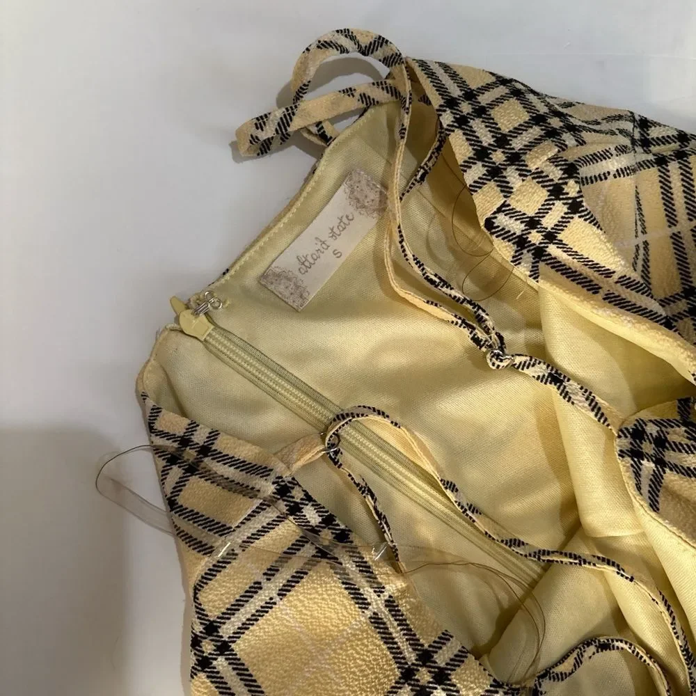 Altar'd State | Dresses | Altard State Yellow Checkered Mini Dress ...